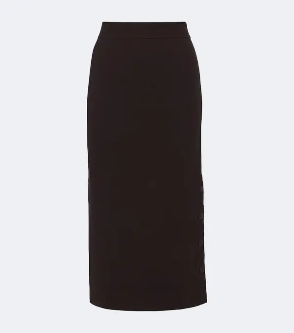Max Mara Wool And Cashmere Midi Skirt - Brown