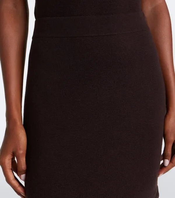 Max Mara Wool And Cashmere Midi Skirt - Brown