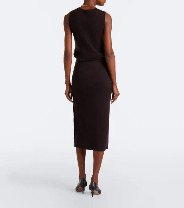 Max Mara Wool And Cashmere Midi Skirt - Brown