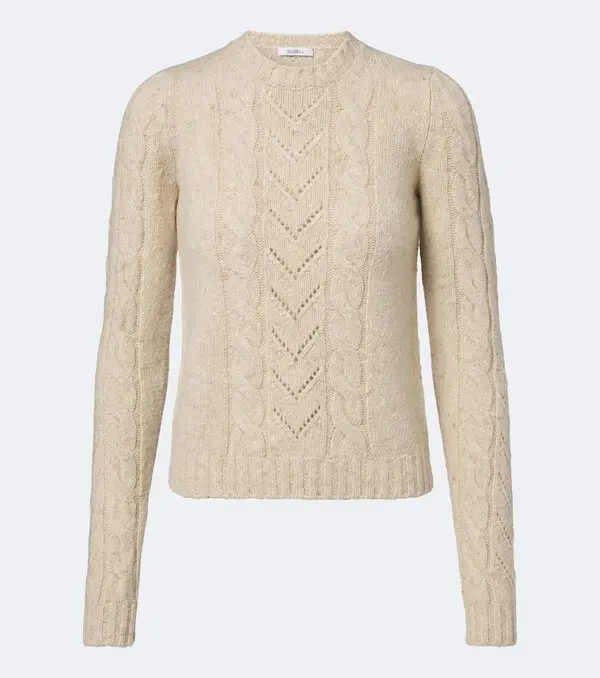 Max Mara Cable-knit Wool And Cashmere-blend Sweater - Beige