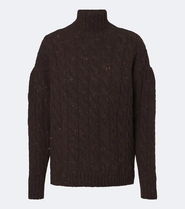 Max Mara Cable-knit Wool And Cashmere-blend Sweater - Brown