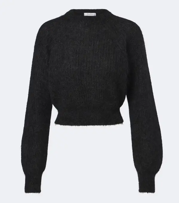 Max Mara Cropped Mohair And Wool-blend Sweater
