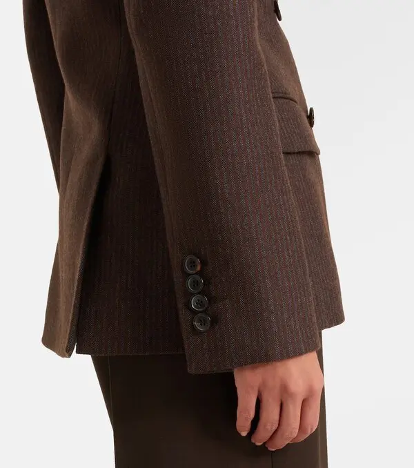 Alexander McQueen Draped Striped Wool Blazer