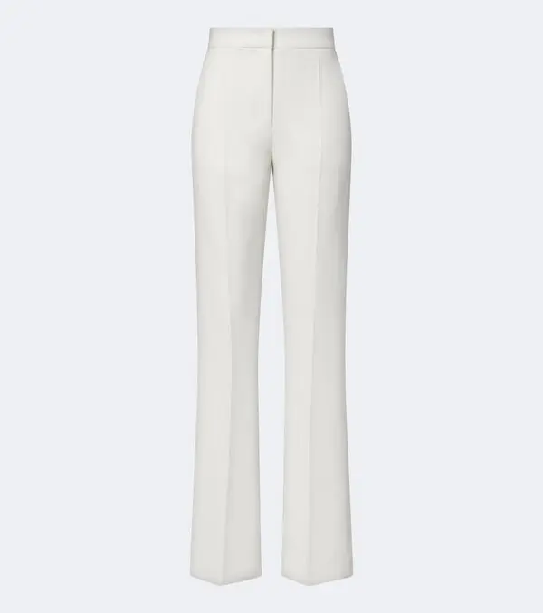 Max Mara Elegante Cady Straight-leg Pants - White