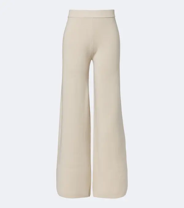 Max Mara Wool And Cashmere Wide-leg Pants - Beige