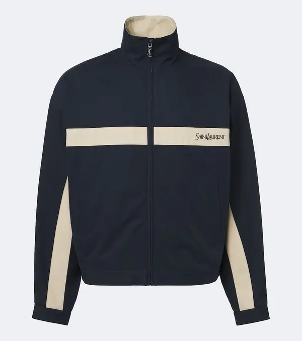 Saint Laurent Cotton Canvas Blouson Jacket - Blue