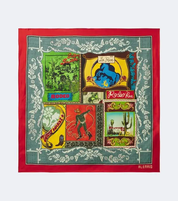 ALEMAIS Alémais Ace Printed Silk Scarf - Multicoloured
