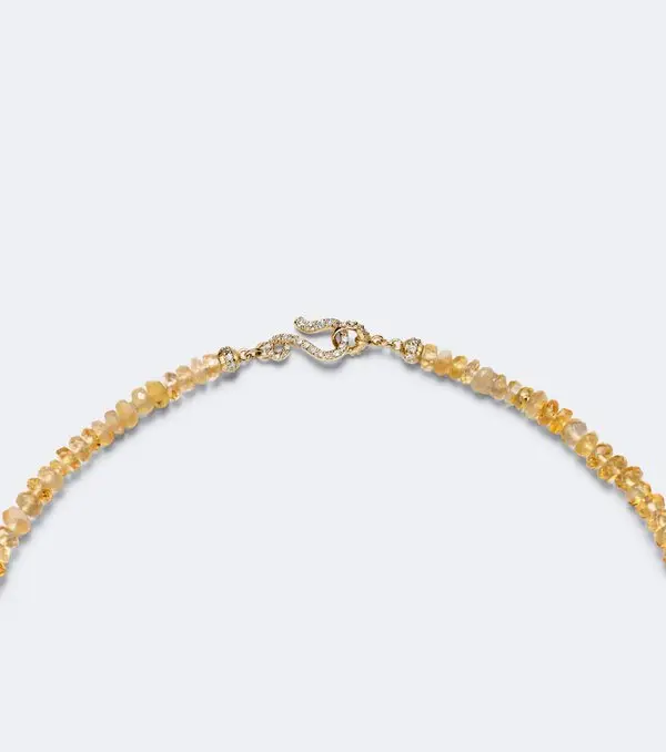 SUZANNE KALAN 18kt Pendant Necklace With Opals And Diamonds