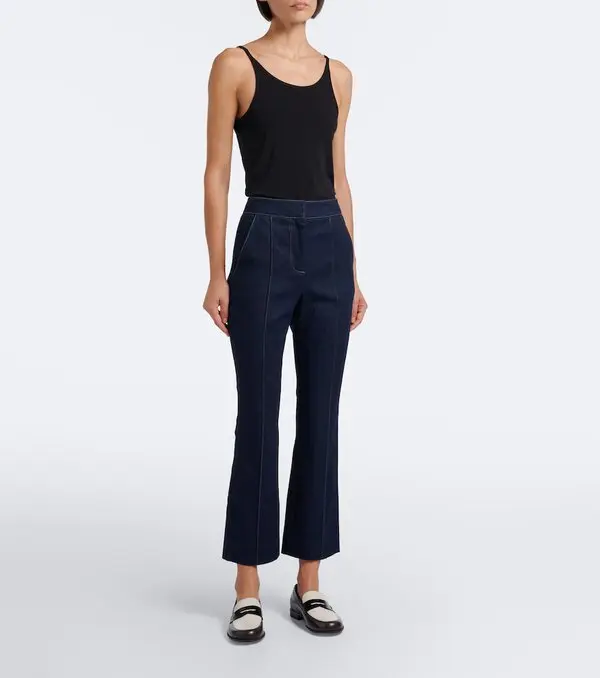 Veronica Beard Kimra Cropped Flared Jeans