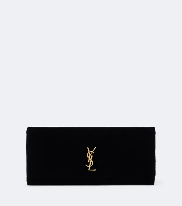 Saint Laurent Kate Small Leather-lined Velvet Clutch