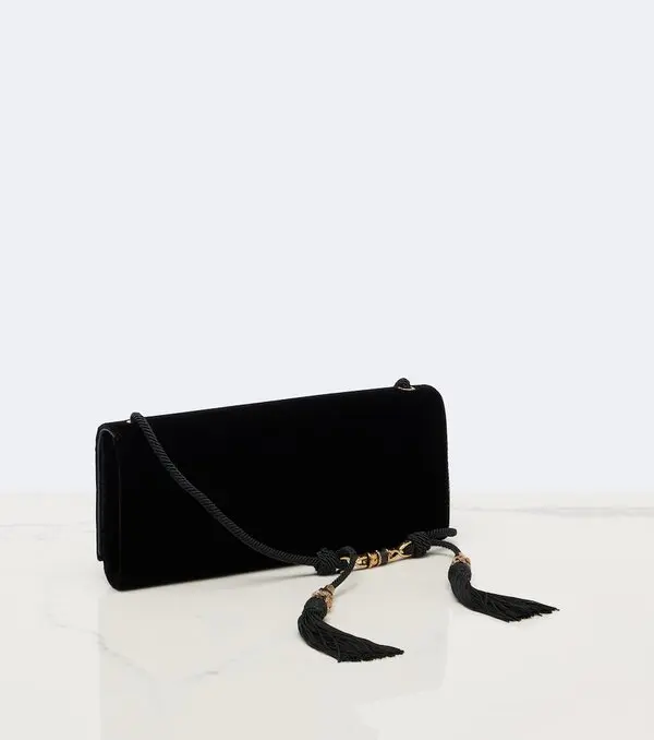 Saint Laurent Kate Small Leather-lined Velvet Clutch