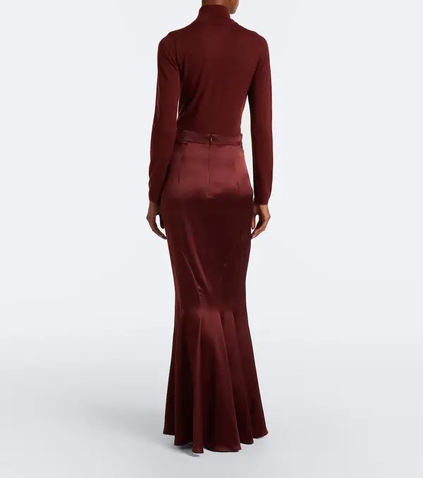 Max Mara Silk Satin Maxi Skirt