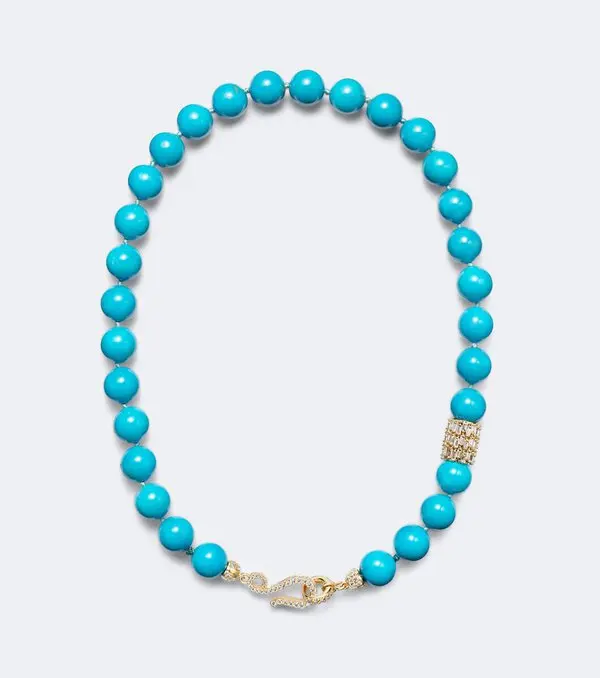 SUZANNE KALAN 18kt Necklace With Turquoise And Diamonds