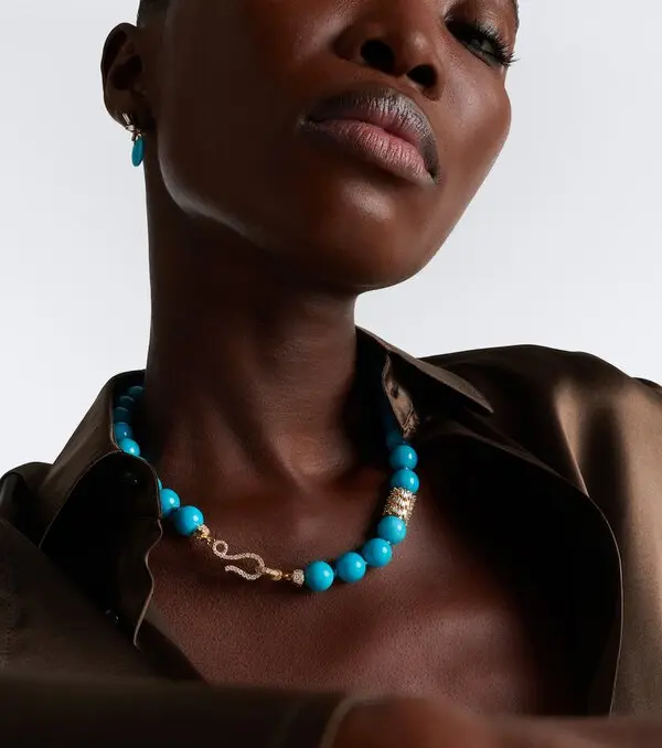 SUZANNE KALAN 18kt Necklace With Turquoise And Diamonds