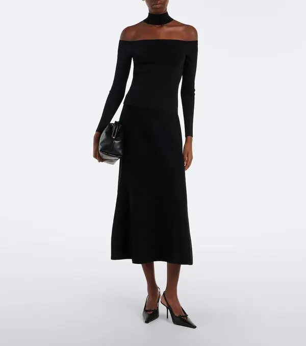 Simkhai Lila Off-shoulder Ribbed-knit Top