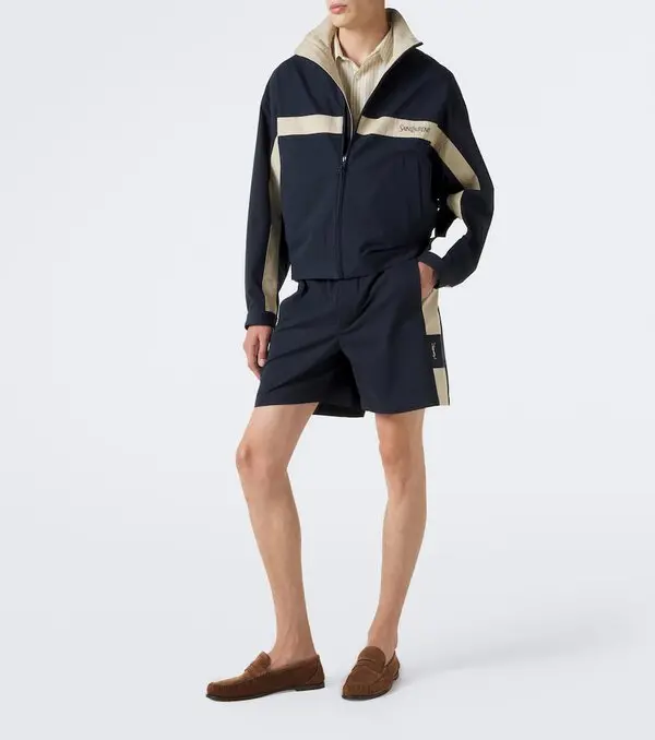 Saint Laurent Cassandre Cotton Canvas Shorts