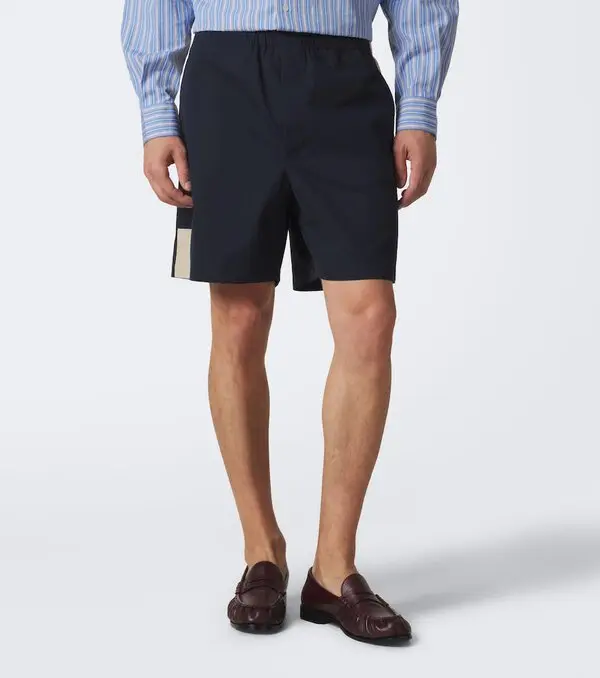 Saint Laurent Cassandre Cotton Canvas Shorts