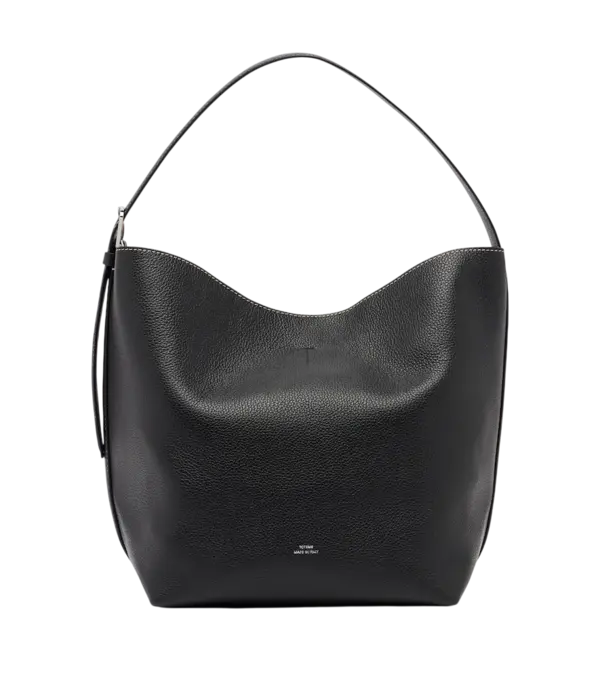TOTEME Belted Leather Shoulder Bag - Black