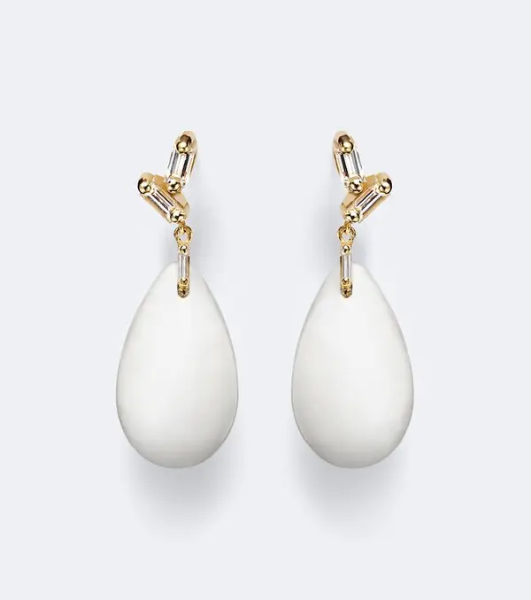 SUZANNE KALAN 18kt Drop Earrings With Agates And Diamonds
