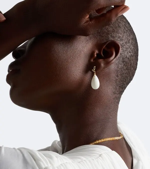 SUZANNE KALAN 18kt Drop Earrings With Agates And Diamonds