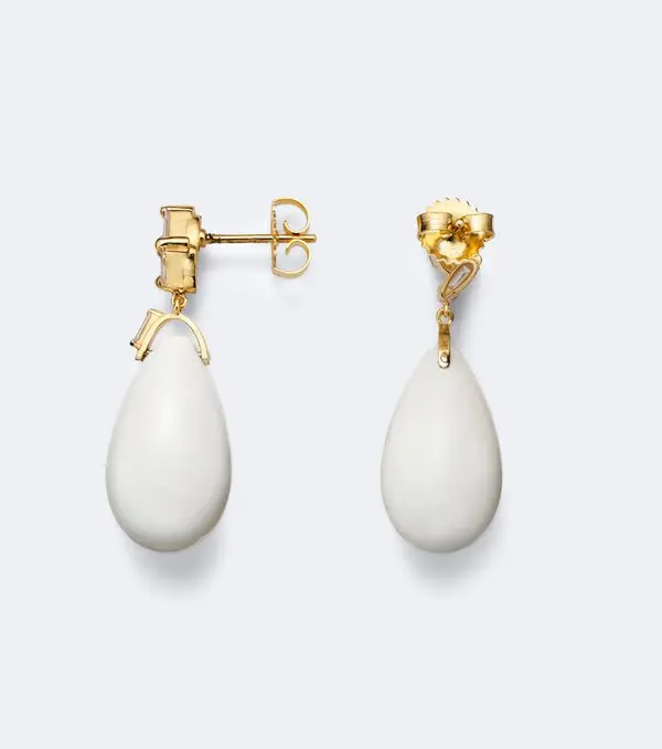 SUZANNE KALAN 18kt Drop Earrings With Agates And Diamonds