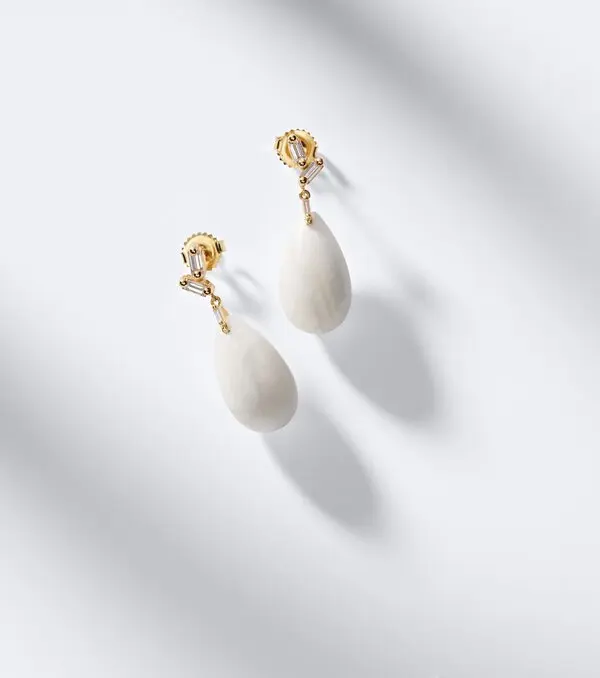 SUZANNE KALAN 18kt Drop Earrings With Agates And Diamonds