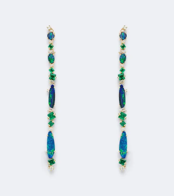SUZANNE KALAN 18kt Gold Drop Earrings With Gemstones