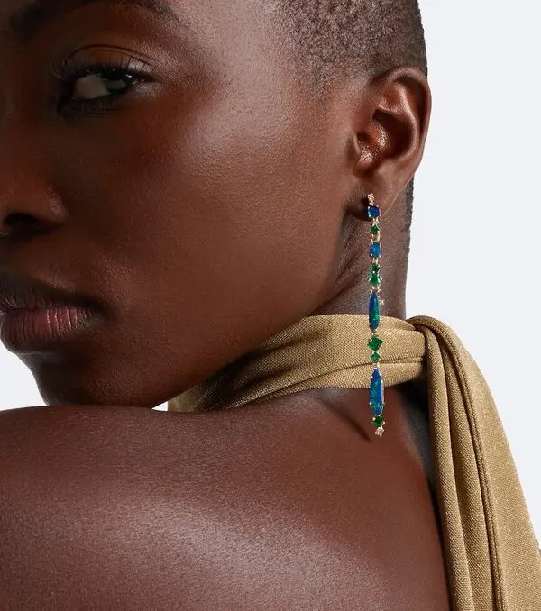 SUZANNE KALAN 18kt Gold Drop Earrings With Gemstones