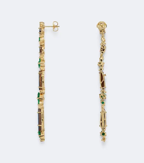 SUZANNE KALAN 18kt Gold Drop Earrings With Gemstones