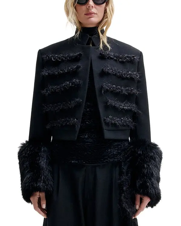 DARKPARK Napoleon Wool-blend Faux Fur Trim Jacket