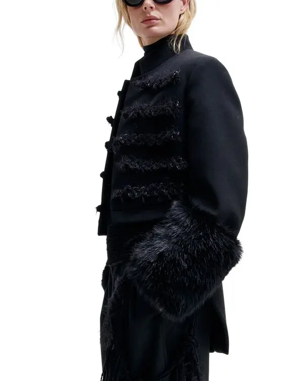 DARKPARK Napoleon Wool-blend Faux Fur Trim Jacket
