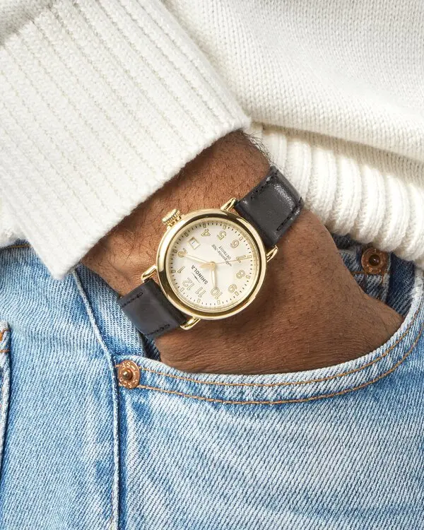 Shinola Runwell 3hd Leather Strap Watch, 36mm