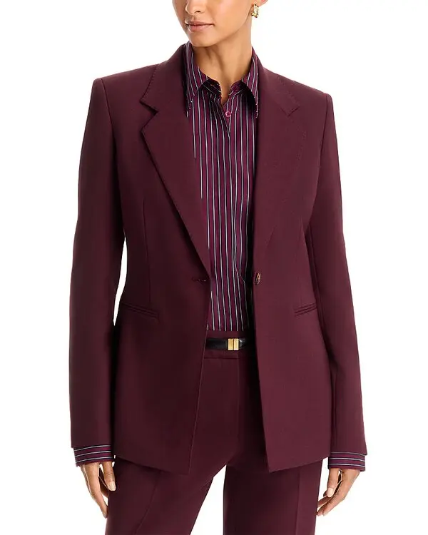 Lafayette 148 New York Wool-blend Fitted Single Button Blazer
