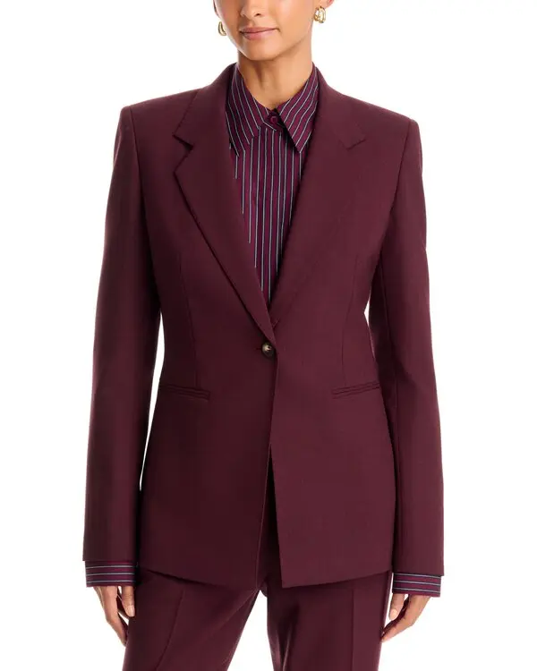 Lafayette 148 New York Wool-blend Fitted Single Button Blazer