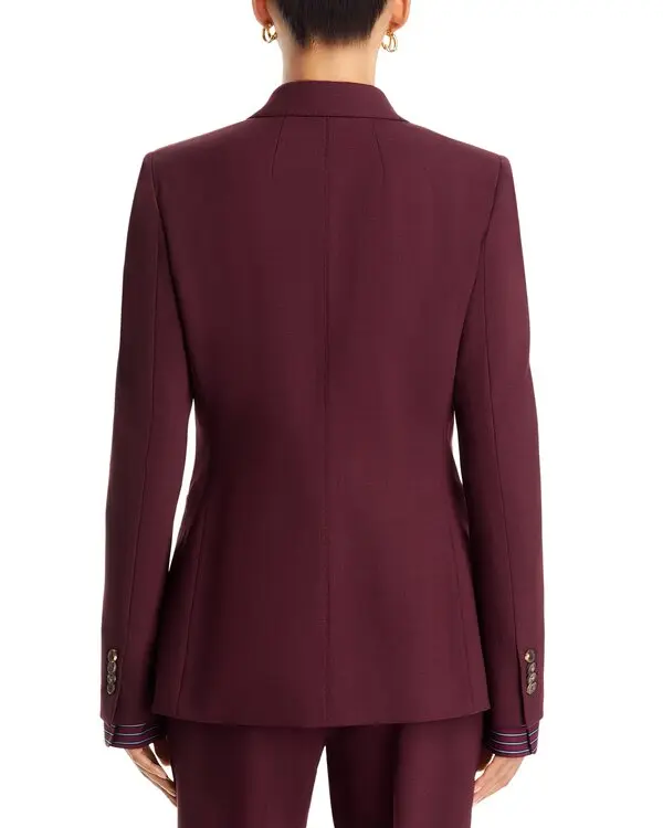 Lafayette 148 New York Wool-blend Fitted Single Button Blazer
