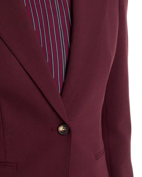 Lafayette 148 New York Wool-blend Fitted Single Button Blazer