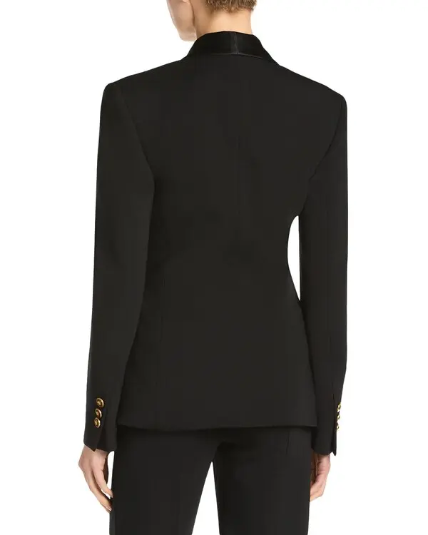 Versace Wool Stretch Satin Lapel Jacket