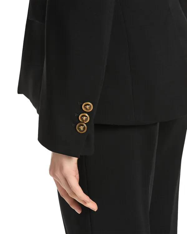 Versace Wool Stretch Satin Lapel Jacket
