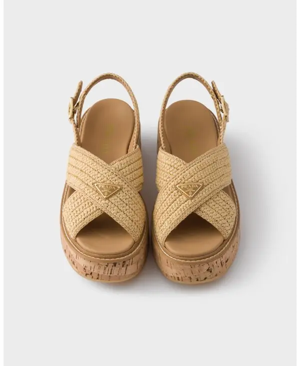 Prada Crochet Platform Sandals
