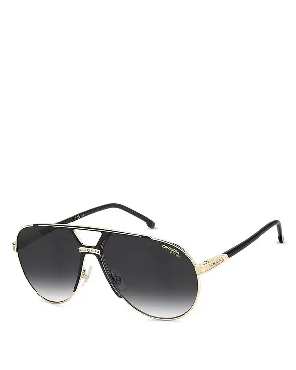 Carrera Eyewear Pilot Sunglasses, 64mm - Black