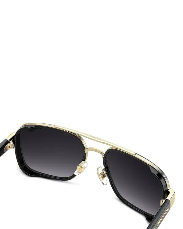 Carrera Eyewear Rectangular Double Bridge Sunglasses, 58mm - Black
