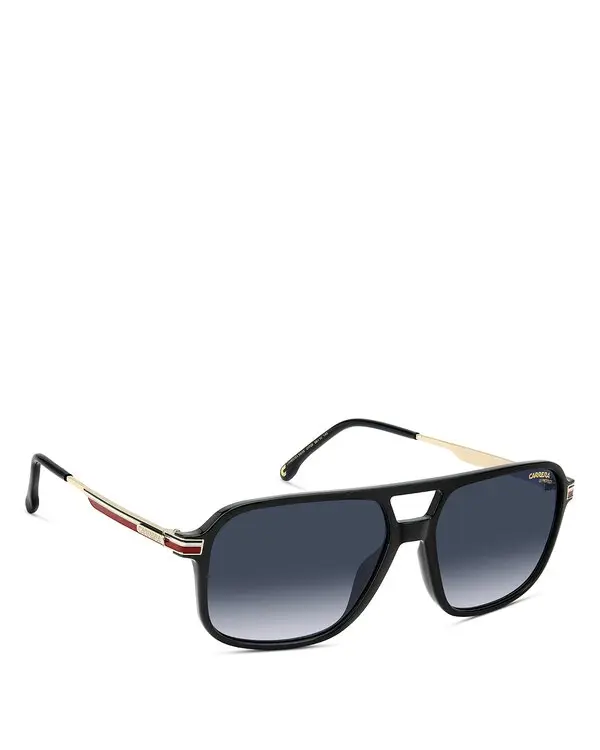 Carrera Eyewear Rectangular Double Bridge Sunglasses, 59mm