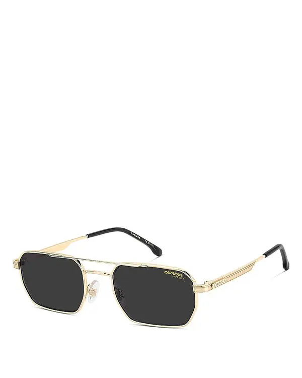 Carrera Eyewear Rectangular Double Bridge Sunglasses, 54mm - Yellow
