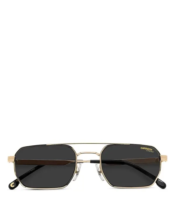 Carrera Eyewear Rectangular Double Bridge Sunglasses, 54mm