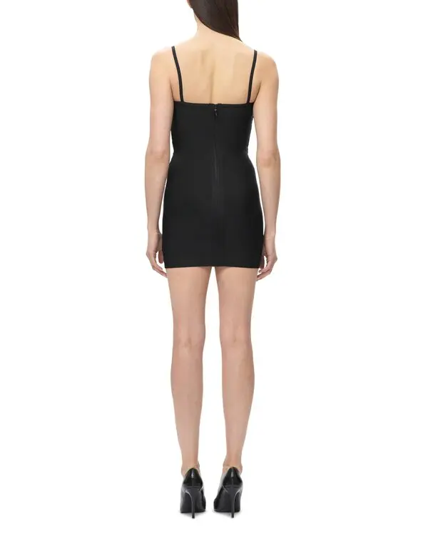 Herve Leger The Hailey Draped Fringe Mini Dress - Black