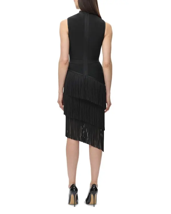 Herve Leger The Cassi Fringe Hem Dress
