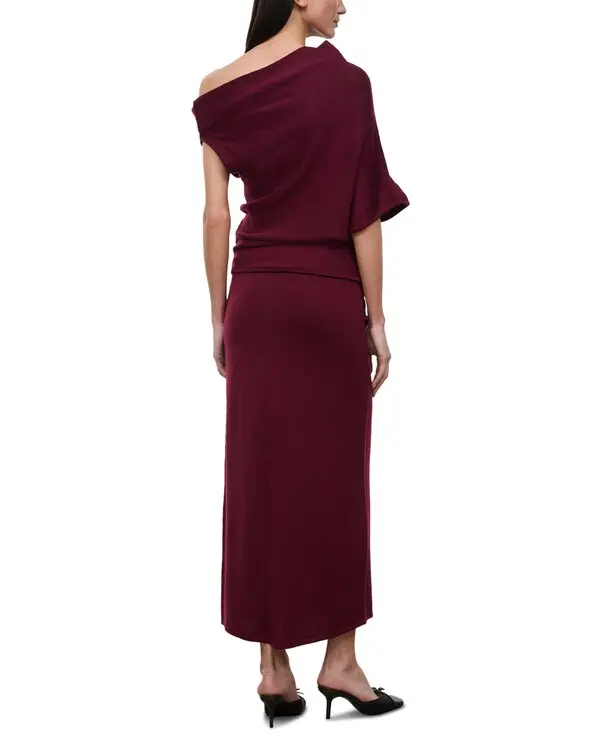Staud Wilma Draped Wool Skirt