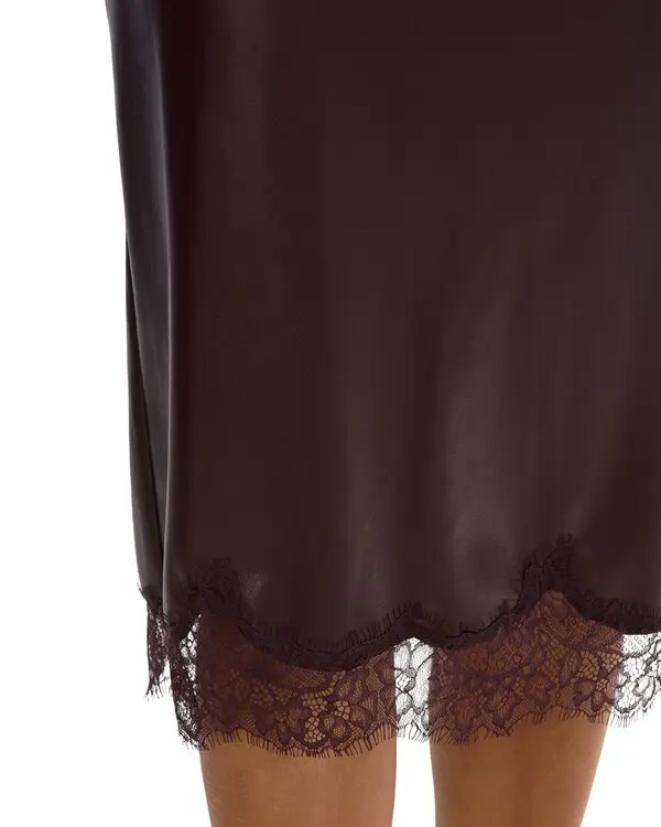 LAMARQUE Sonja Lace Trim Faux Leather Skirt