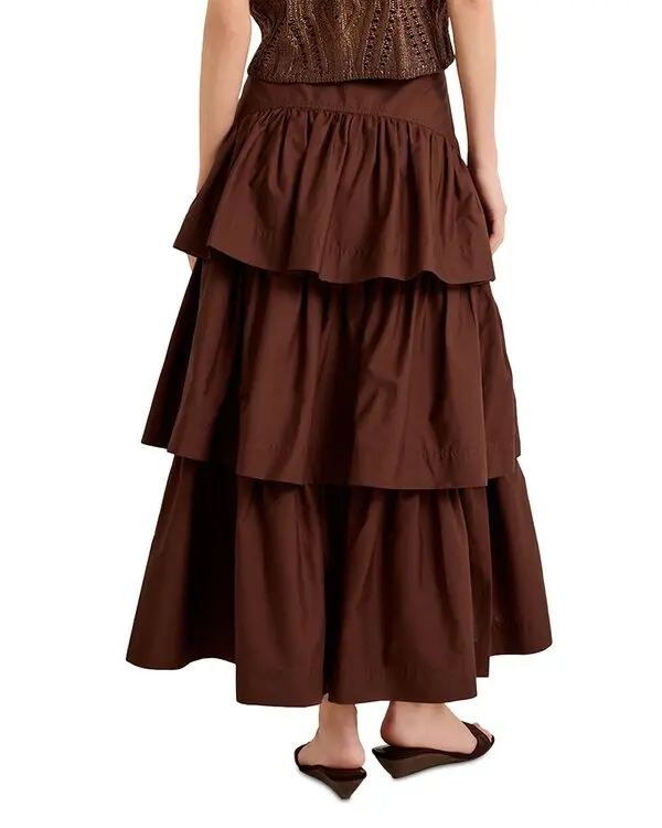 MARIE OLIVER Baylor Cotton Tiered A Line Skirt