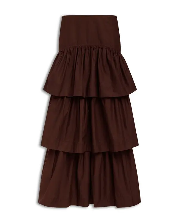 MARIE OLIVER Baylor Cotton Tiered A Line Skirt
